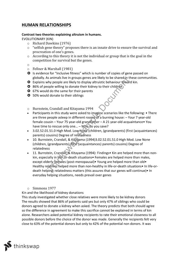 Human Relationship Studies and Learning Outcomes | PSY350 - The ...