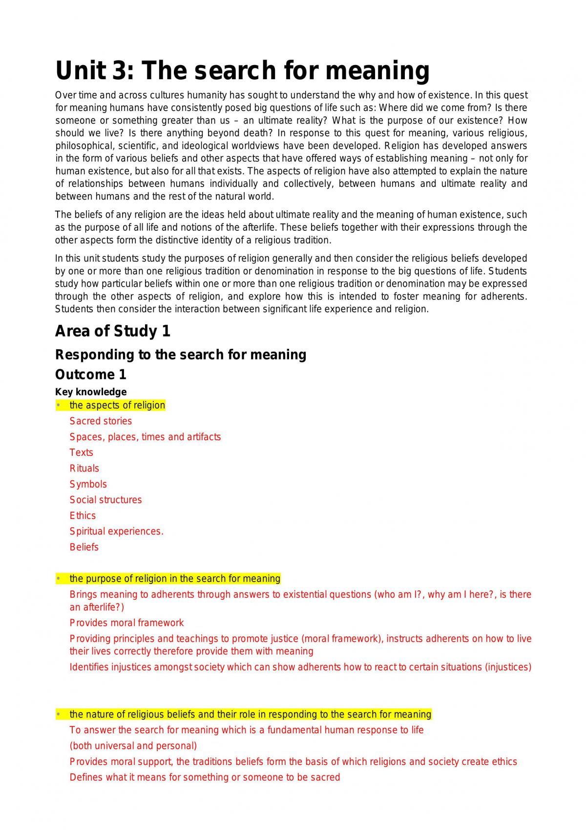 Unit 3/4 Religion & Society Complete Notes | Religion and Society ...