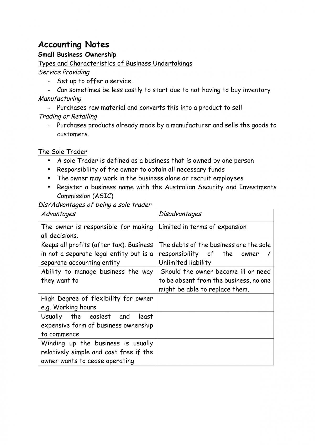 Year 11 ATAR Accounting and Finance Notes | Accounting and Finance ...