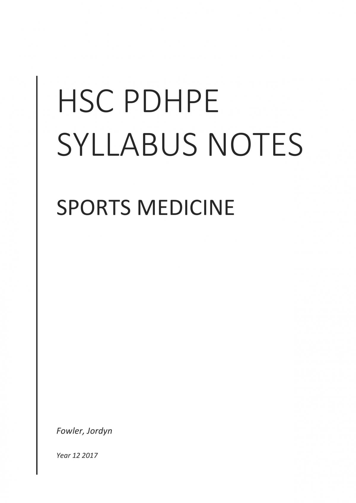 PDHPE Year 12: Sports Medicine | Personal Development, Health and ...