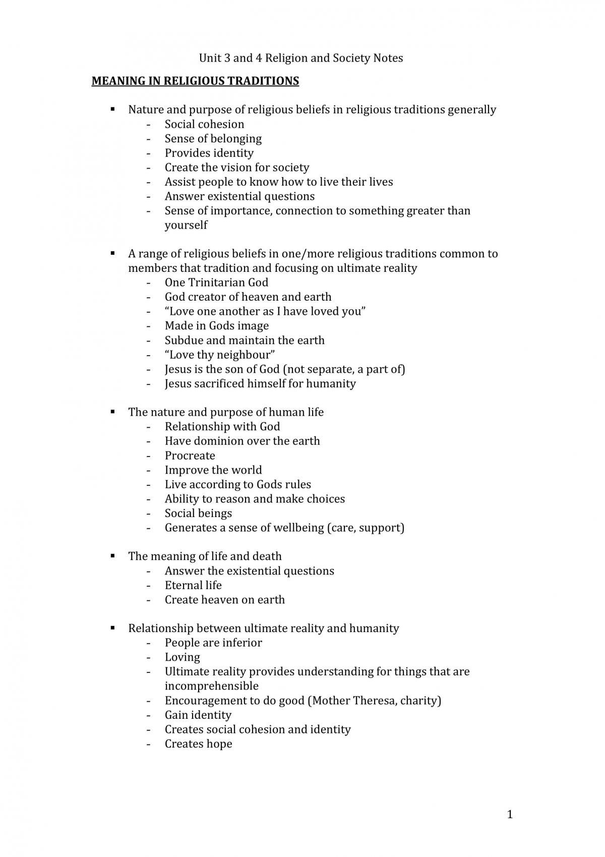 Religion and Society Unit 3/4 Notes | Religion and Society - Year 12 ...
