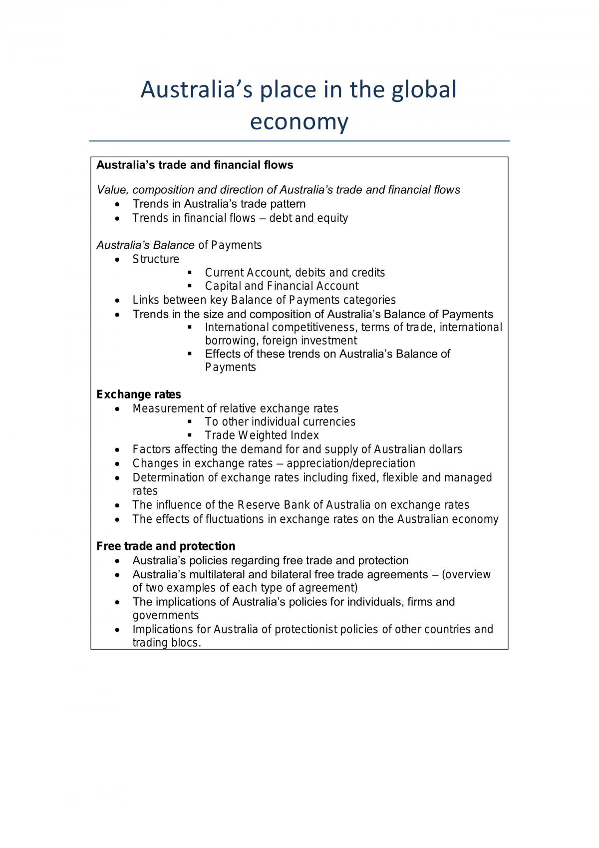 Economics Topic 2 Full Course Notes | Economics - Year 12 HSC | Thinkswap