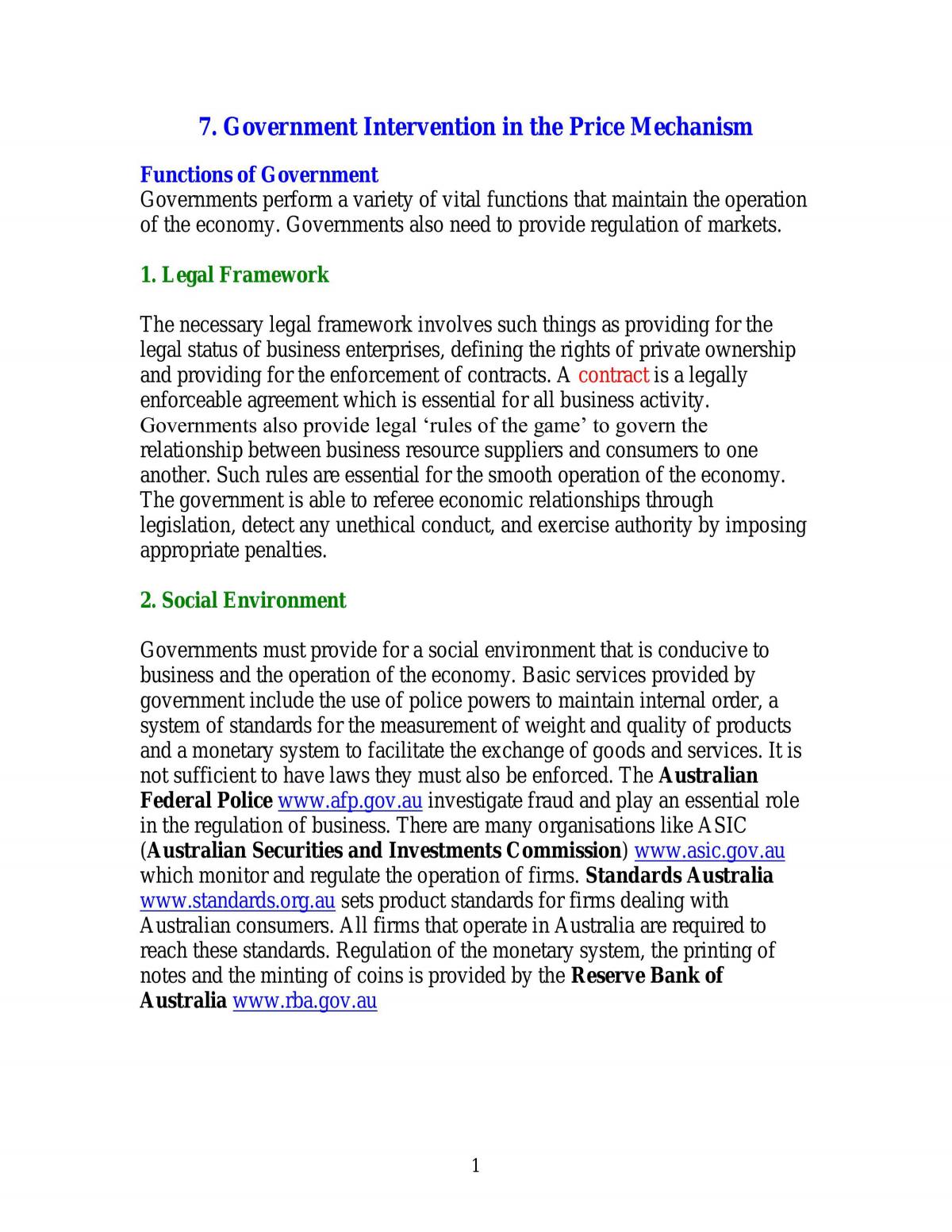 7. Government intervention into the Price | Economics - Year 11 HSC ...