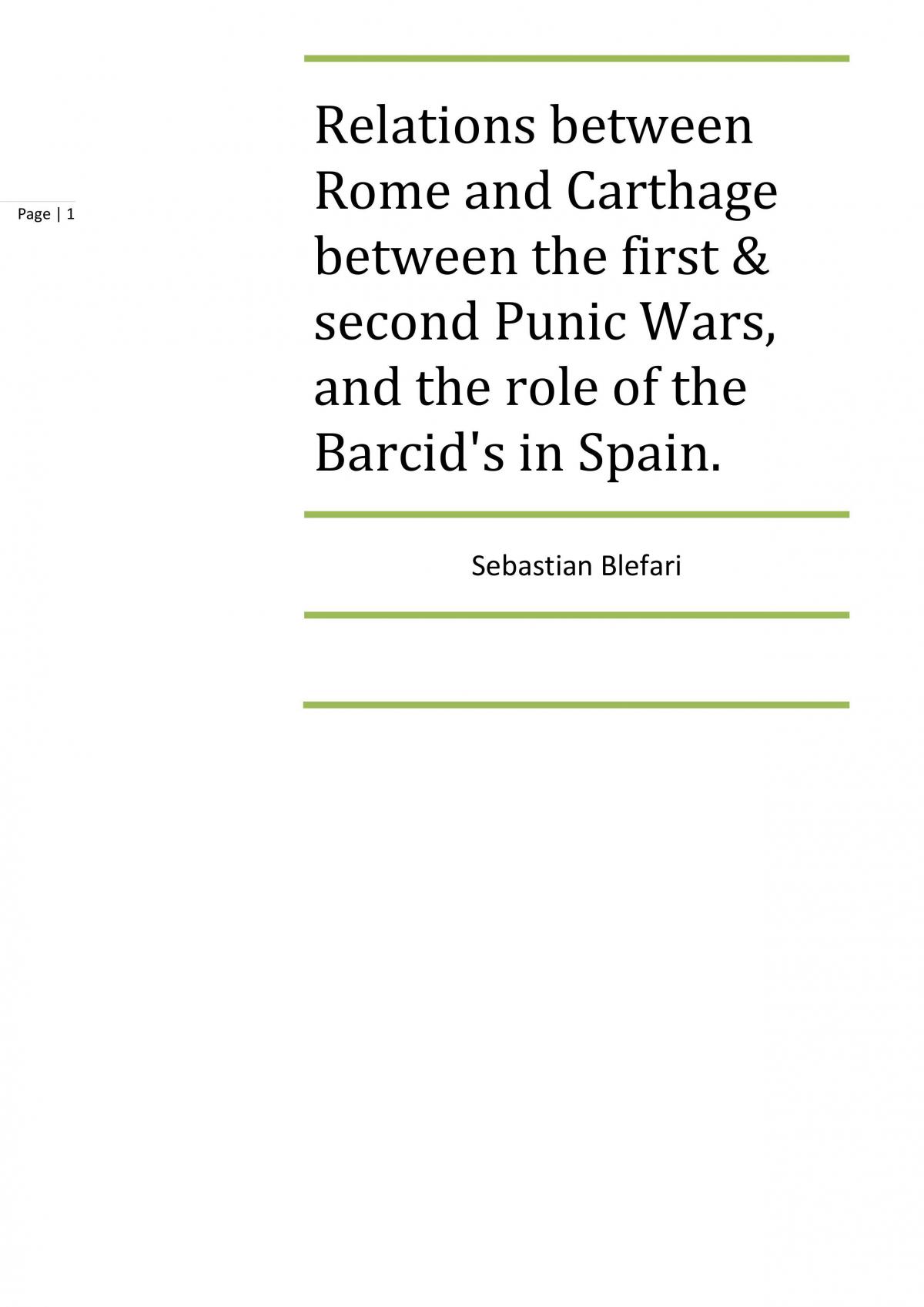 Relations between Rome and Carthage major assignment | Ancient History ...