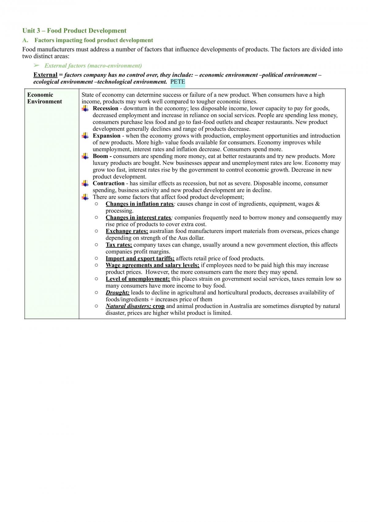 Unit 3: Food Product Development | Food Technology - Year 12 HSC ...