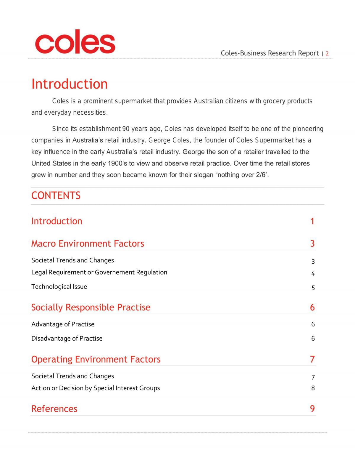 Coles - Report Business Management SAC | Business Management - Year 11 ...