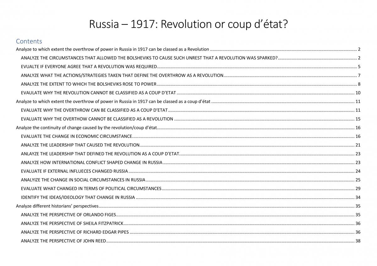 Russia – 1917: Revolution or Coup D’état? | Modern History - Year 12 ...