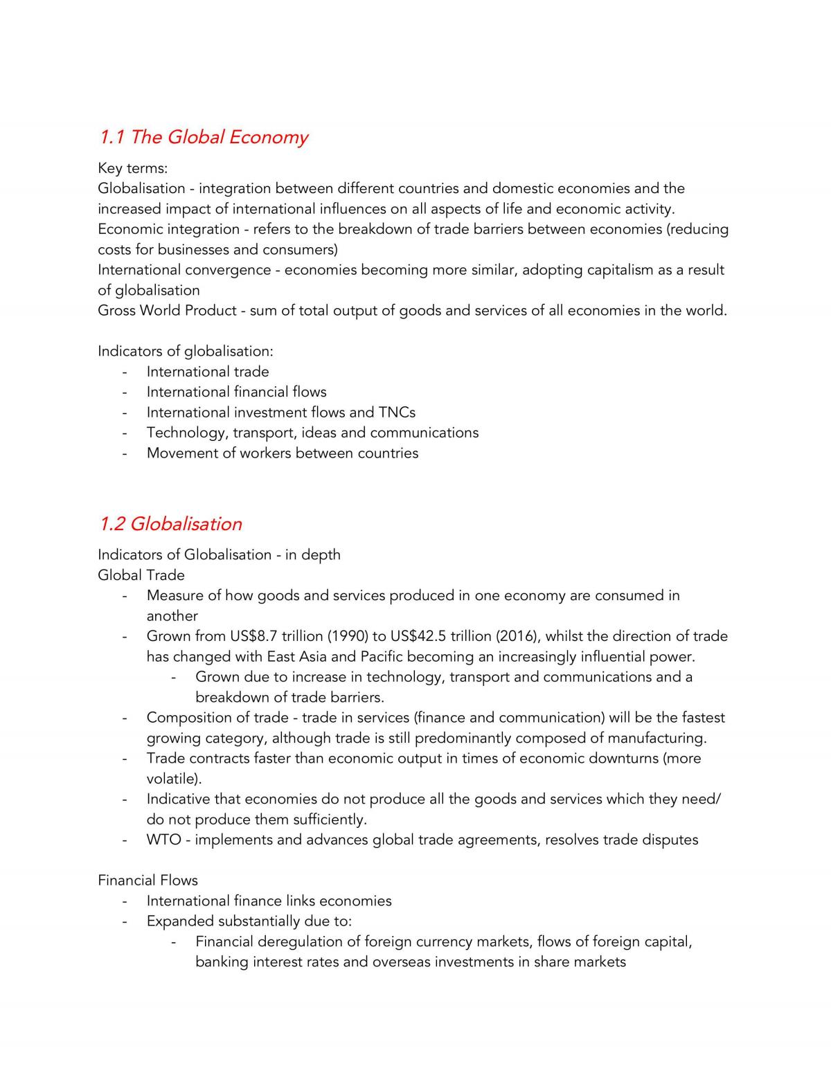 Economics Year 12 Notes | Economics - Year 12 HSC | Thinkswap