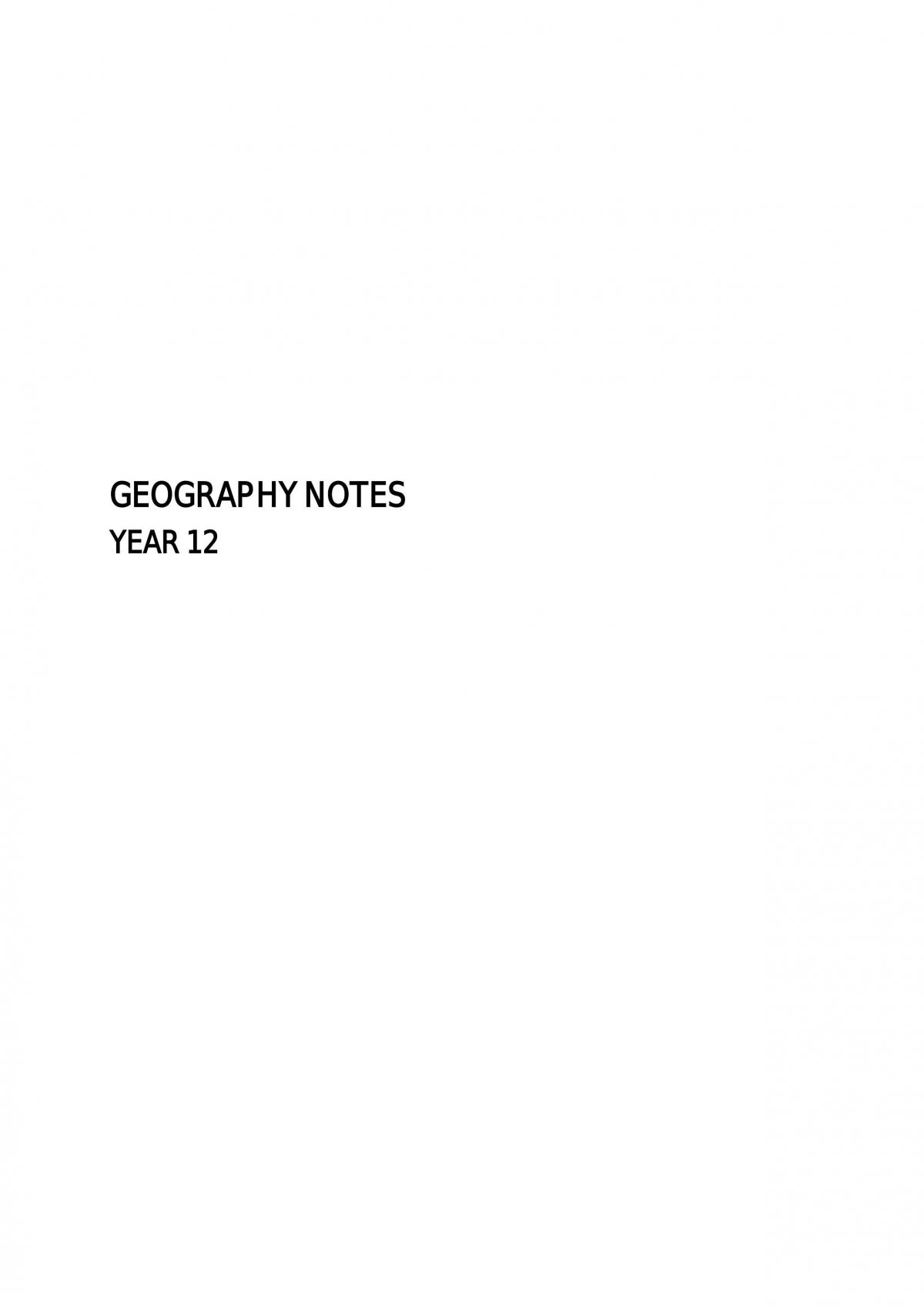 Geography complete notes including case study | Geography - Year 12 HSC ...