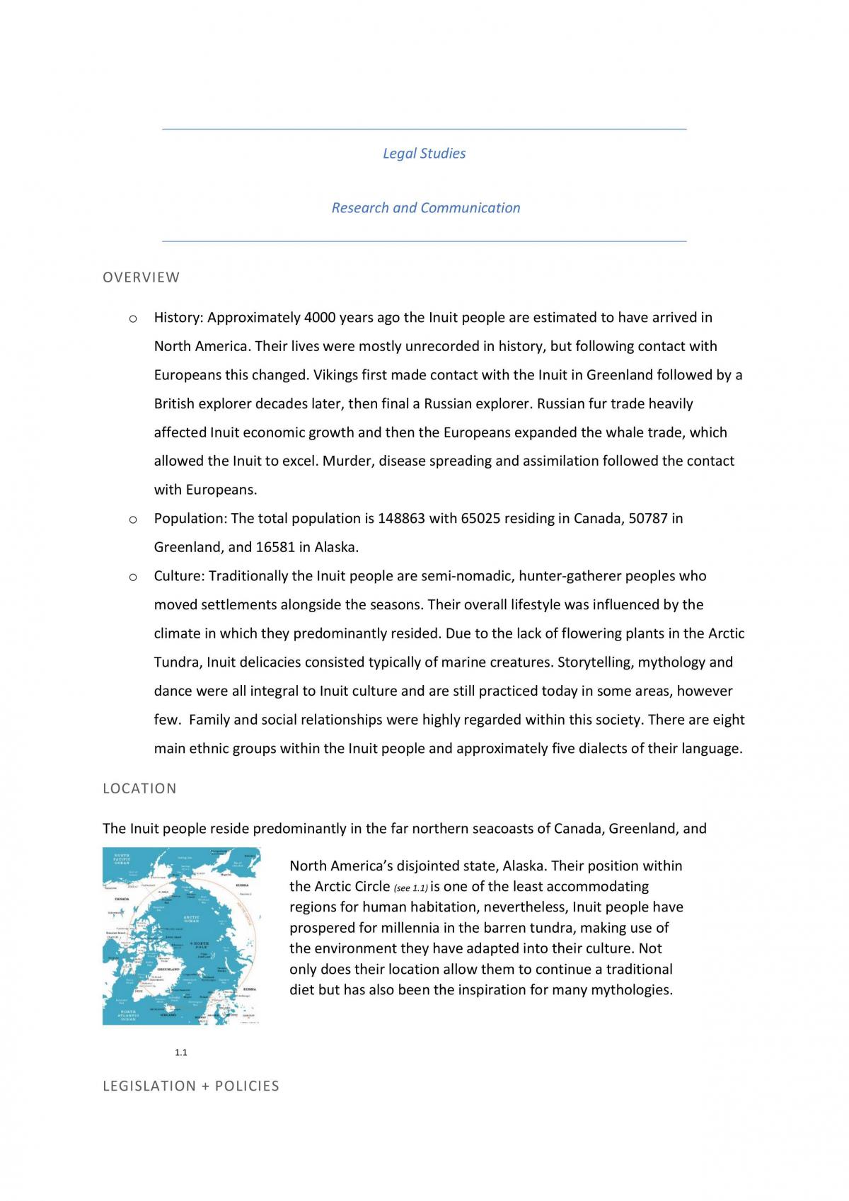 Indigenous People's Research Report - Legal Studies - Inuit Peoples ...