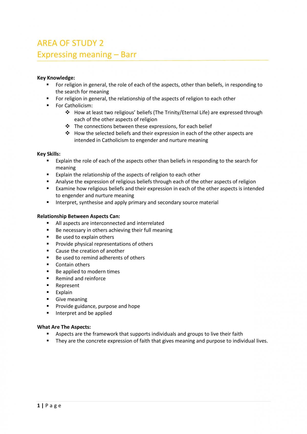 Unit 3 - Religion & Society Notes | Religion and Society - Year 12 VCE ...