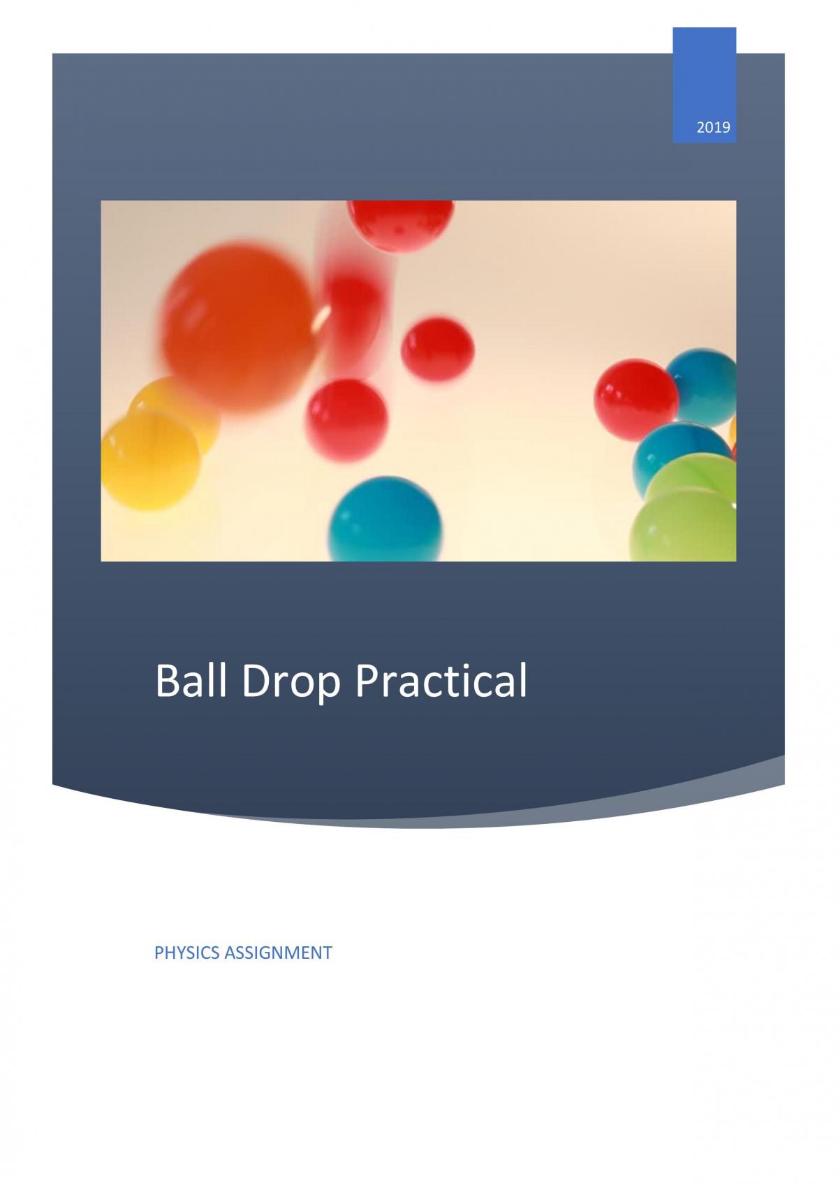 Ball Drop Practical | Physics - Year 11 QCE | Thinkswap