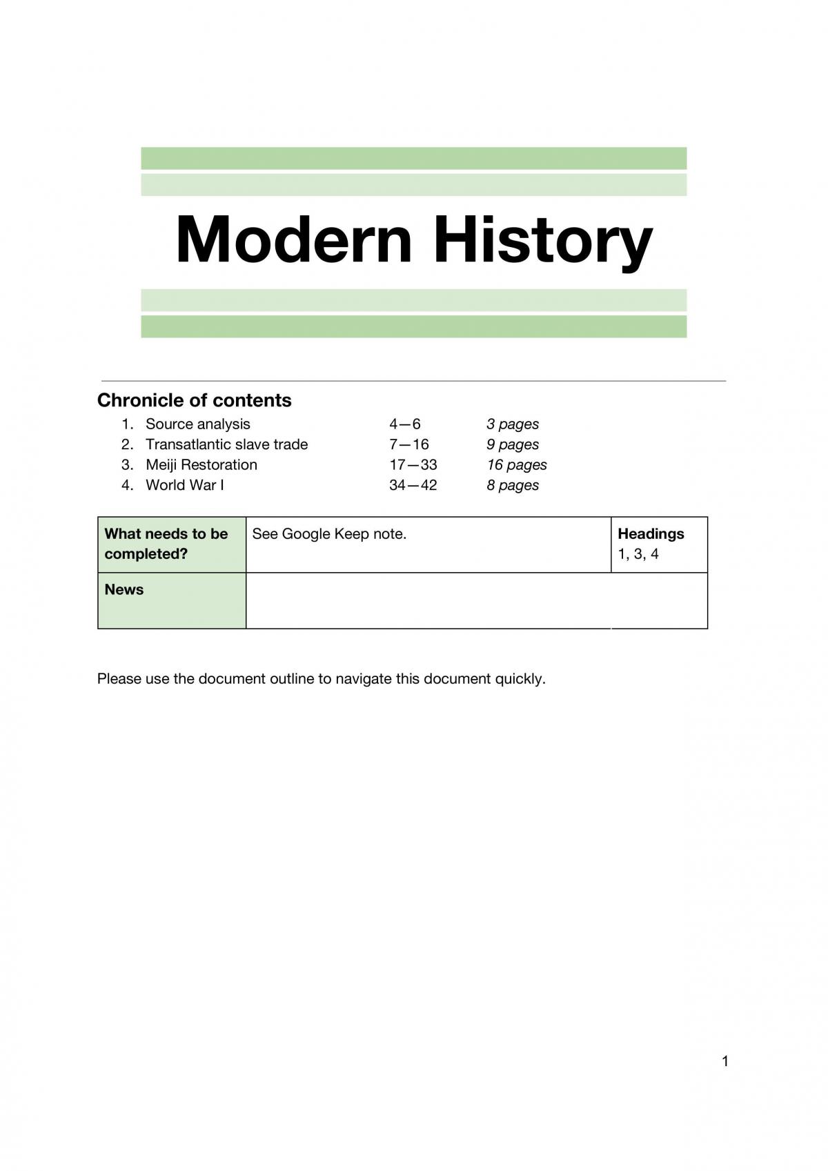 Modern History Prelim Notes | Modern History - Year 11 HSC | Thinkswap