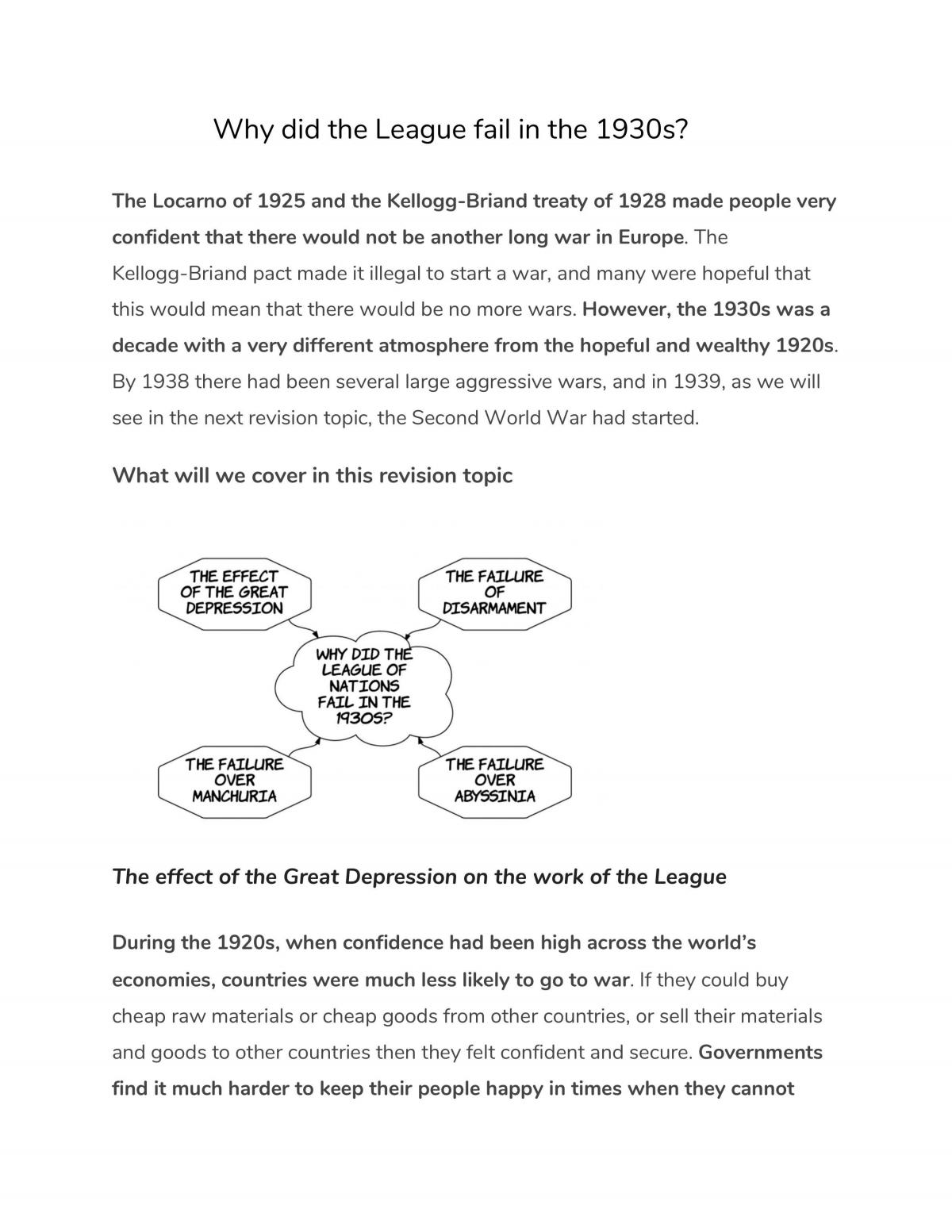 The League of Nations in the 1930s | History - Year 11 VCE | Thinkswap