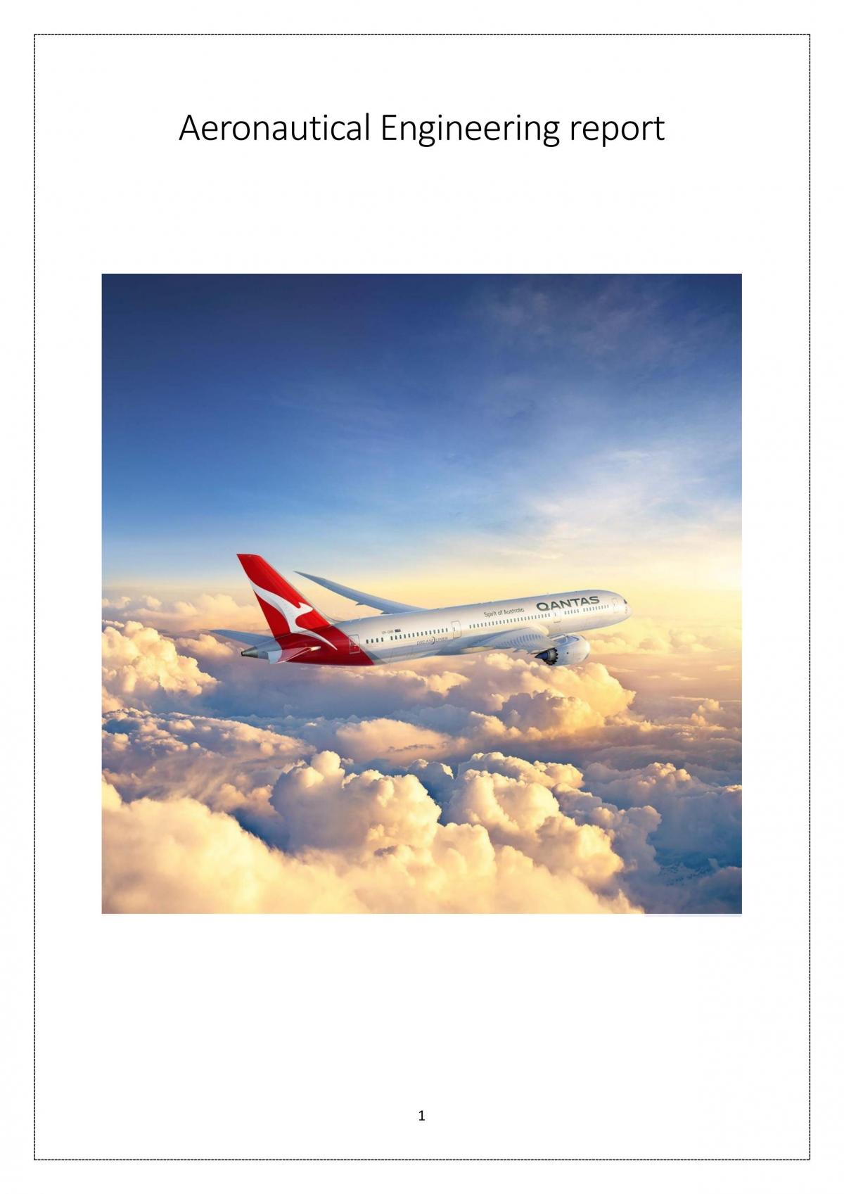 Aeronautical Engineering report | Engineering Studies - Year 12 HSC ...