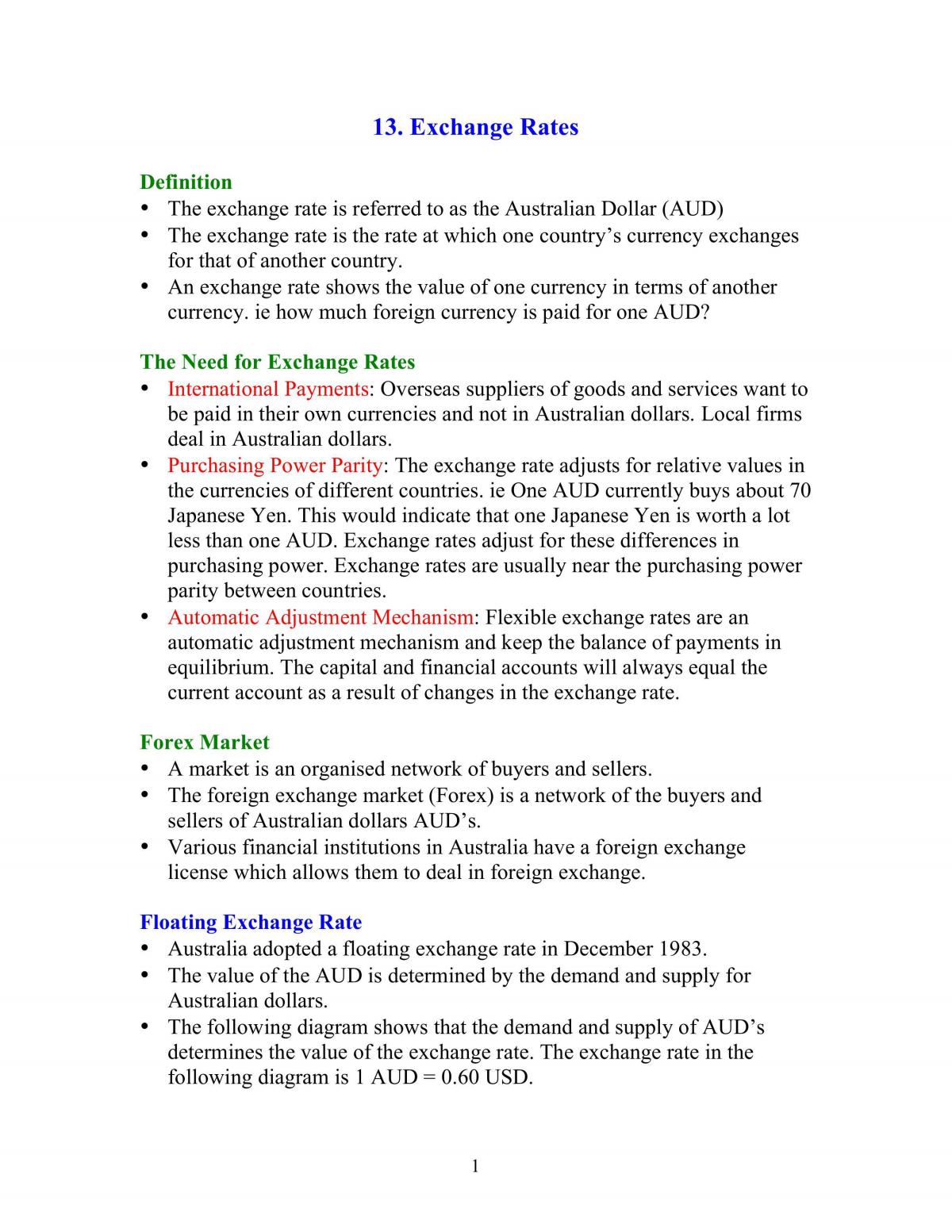 13. Exchange Rates | Economics - Year 12 HSC | Thinkswap