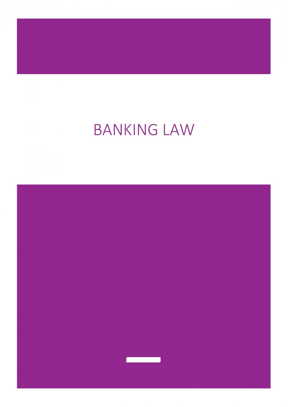 Banking Law Full Notes | LAW317 - Banking Law - Liverpool | Thinkswap