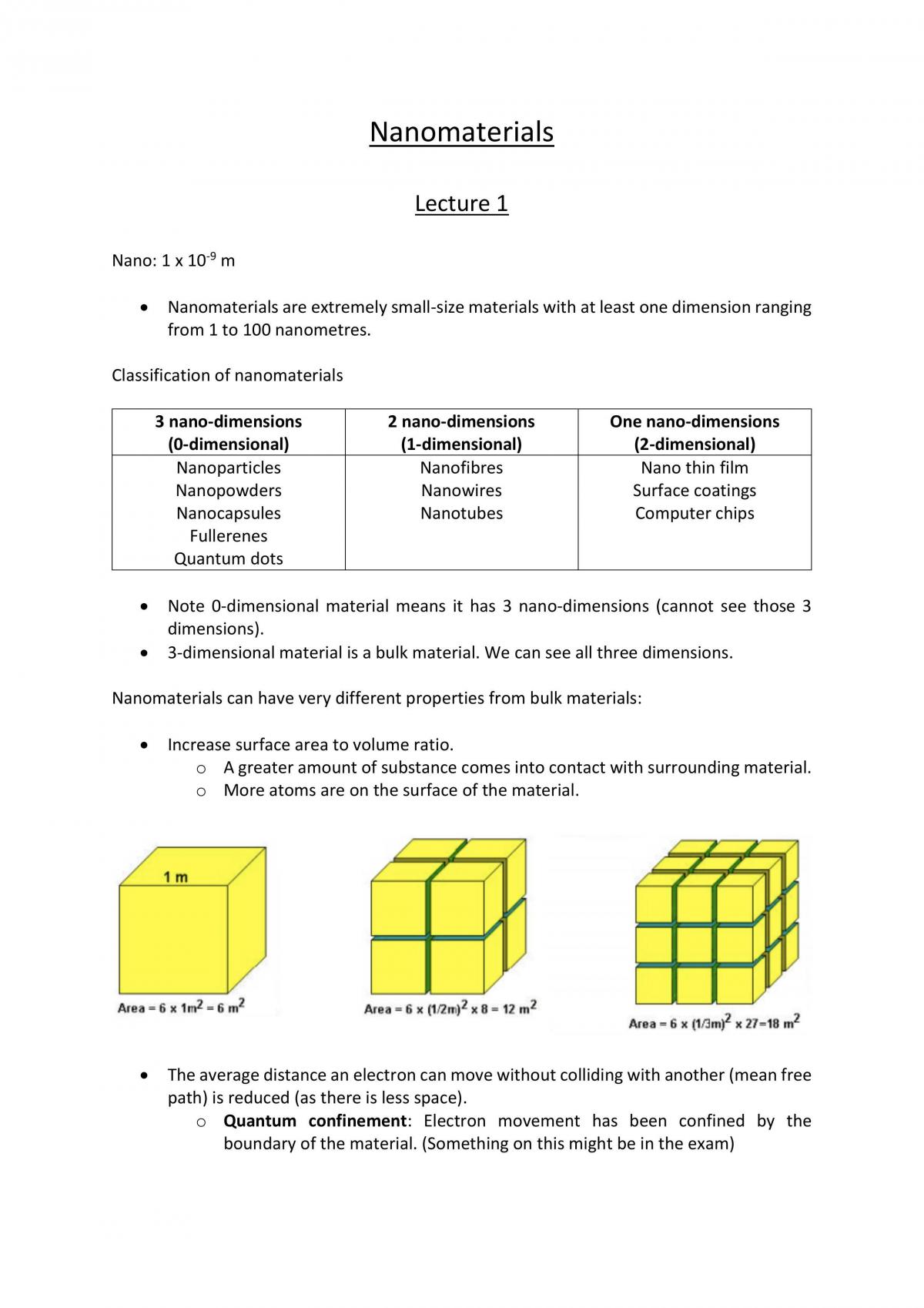 Nanomaterials Notes | CHEE11026 - Nanomaterials in Chemical and ...