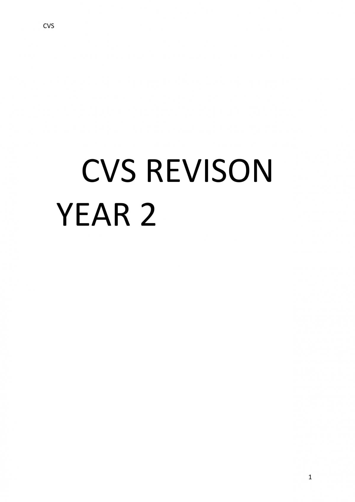 Cardiovascular System Revision Notes | A100 - Medicine and Surgery Year ...