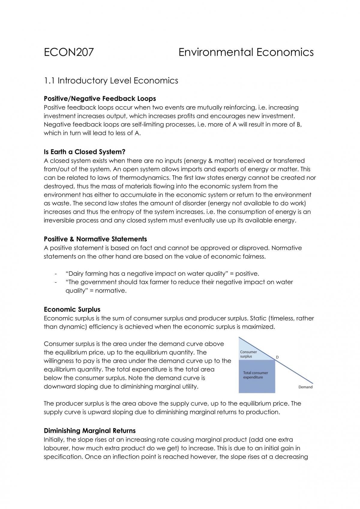 ECON207 Environmental Economics Course Notes | ECON207 - Environmental ...