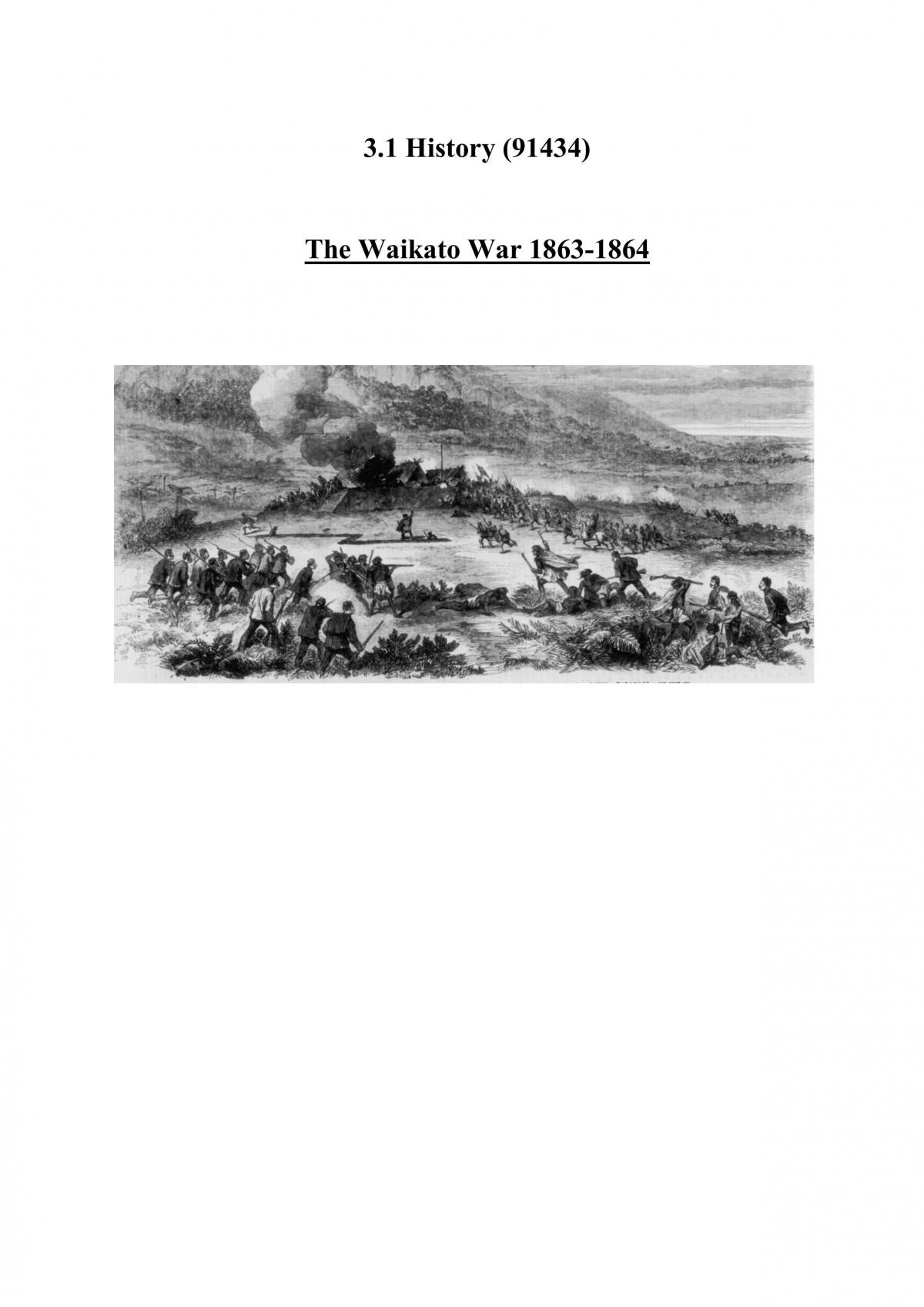 3.1 History 'The Waikato War' | History - Level 3 NCEA | Thinkswap