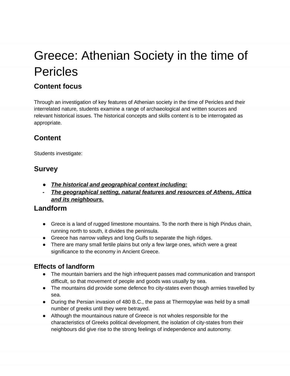 Greece: Athenian society in the time of Pericles | Ancient History ...