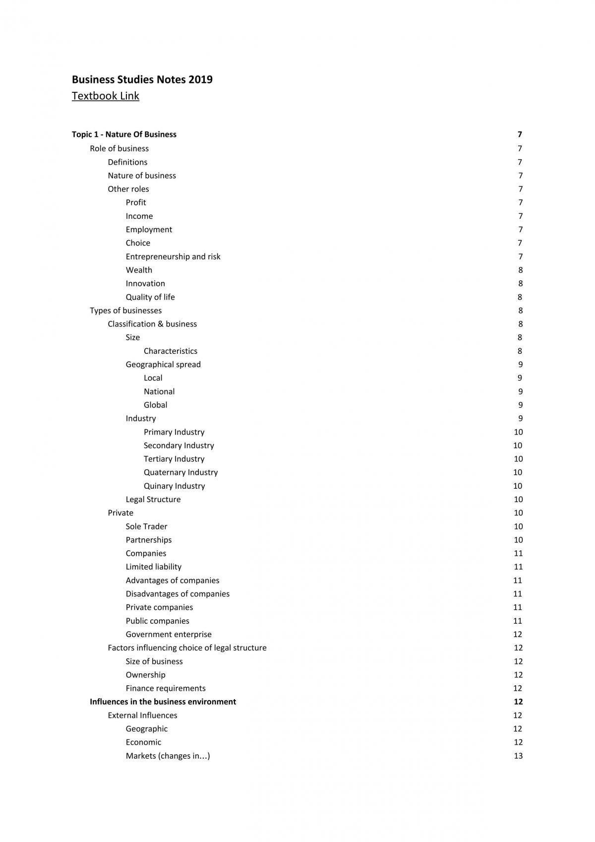 Year 11 Business Syllabus Notes | Business Studies - Year 11 HSC ...