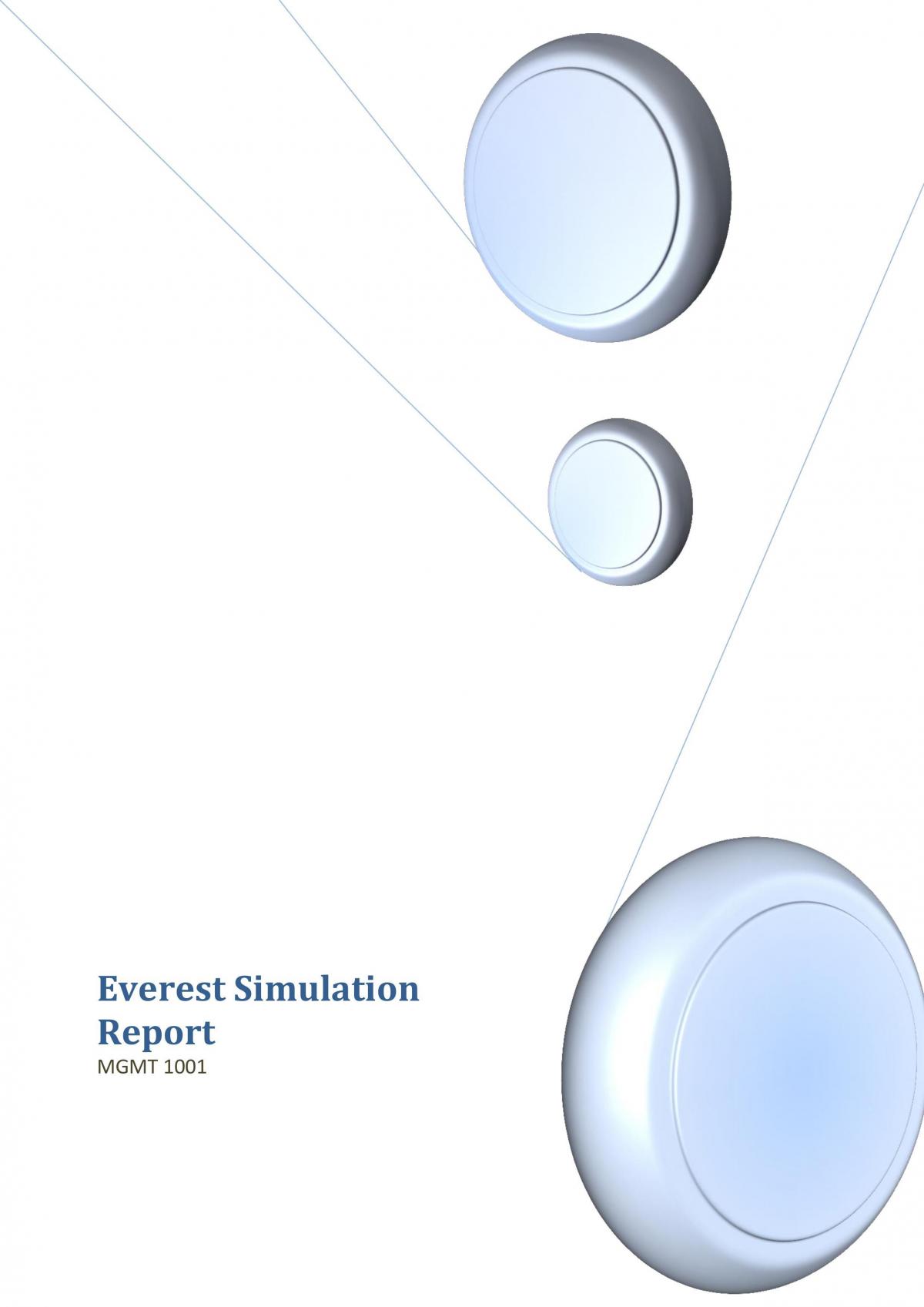 Everest Simulation Report | MGMT1001 - Managing Organisations and ...
