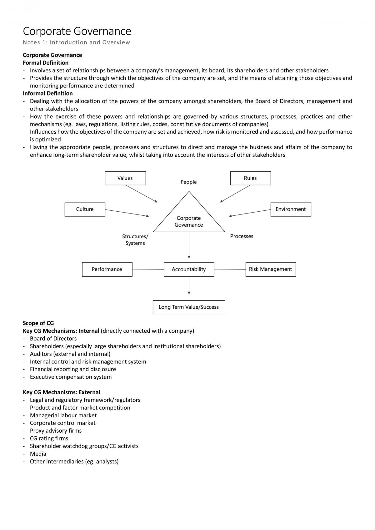 ACC3706 Corporate Governance Notes | ACC3706 - Governance, Risk ...