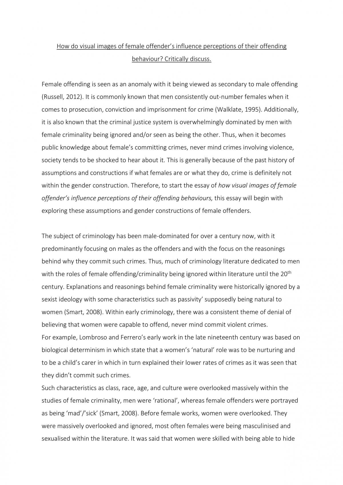 How do visual images of female offender’s influence perceptions of ...