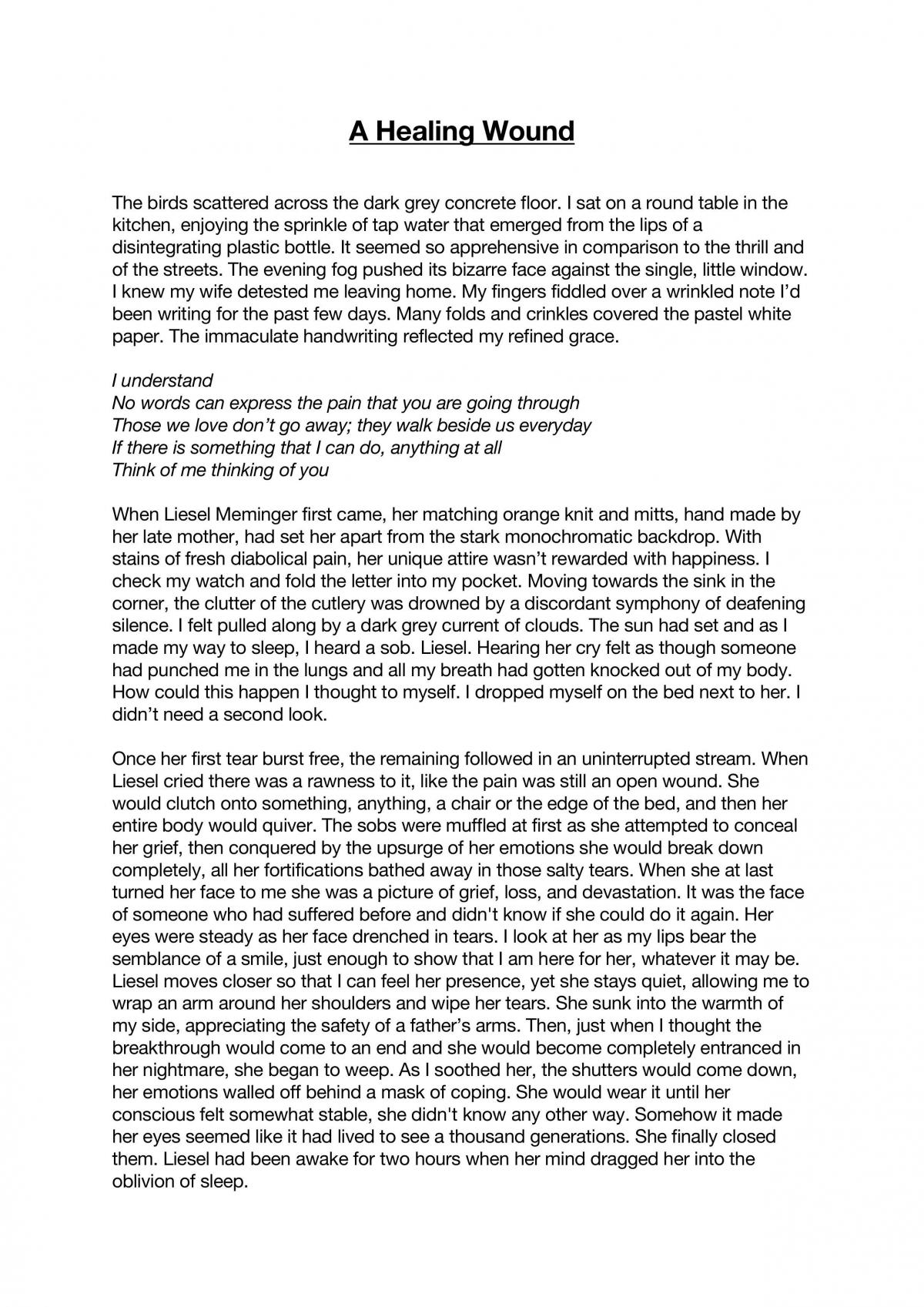 English Creative Short Story | English - Year 11 WACE | Thinkswap