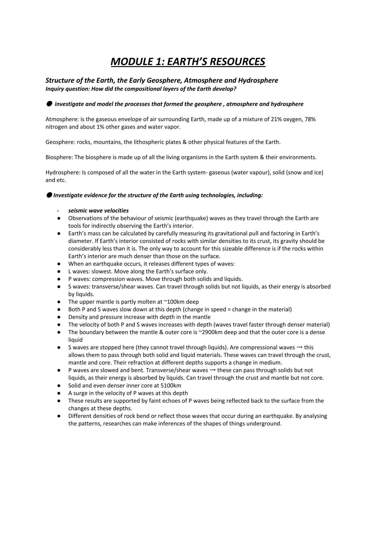 Earth and Environmental Science Complete Prelim Course Notes | Earth ...