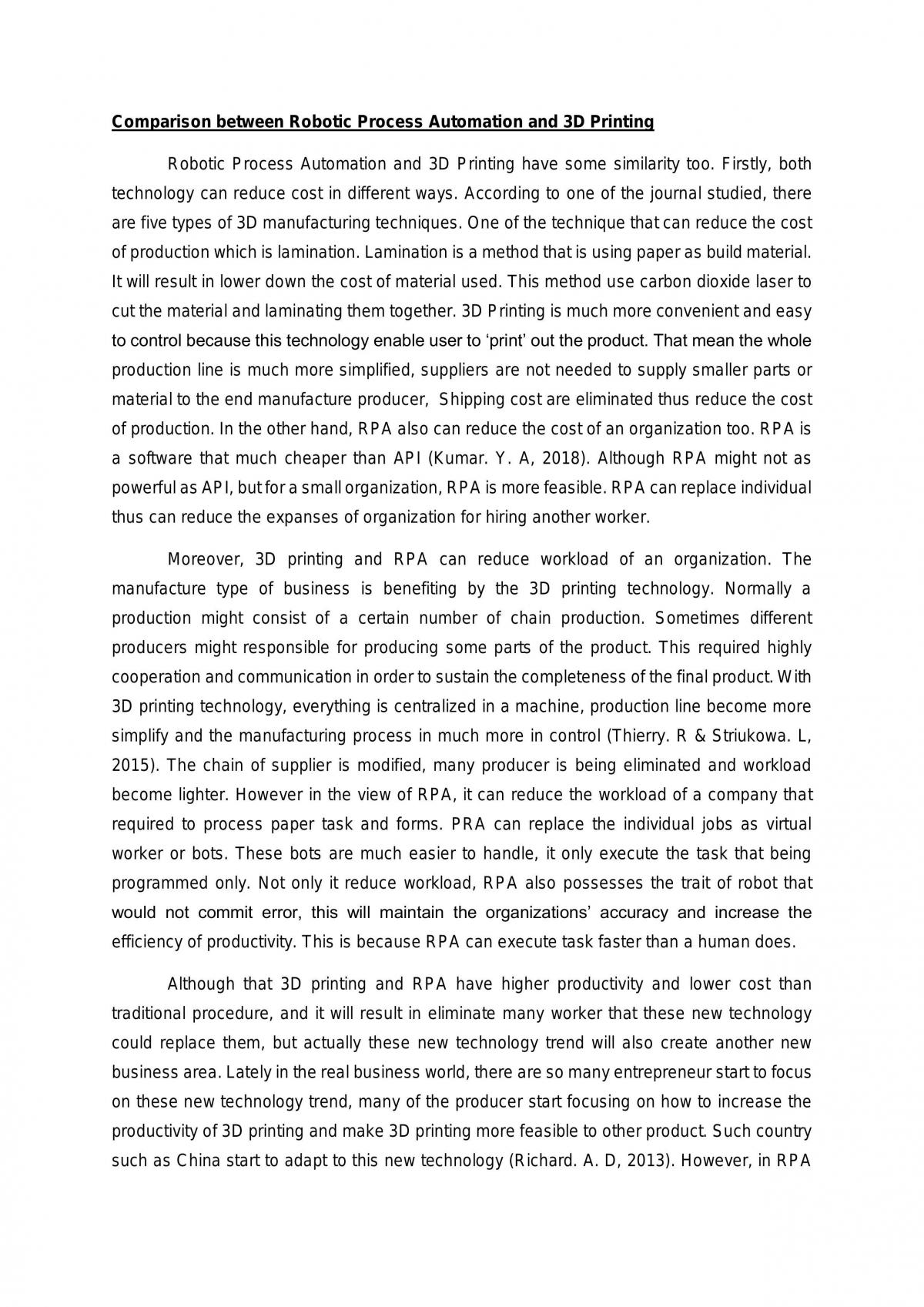 Essay Discussing the Advantage of 3D Printing to the Society | UBAI1113 ...