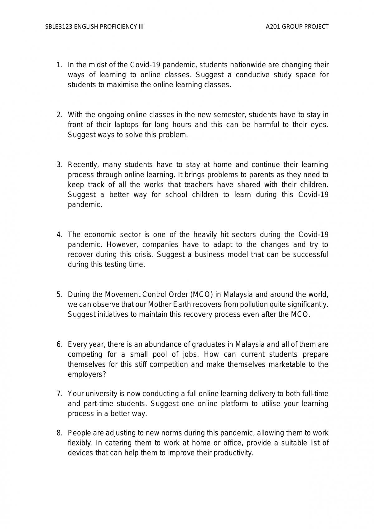 Group Project for English Proficiency III | SBLE 3123 - English ...