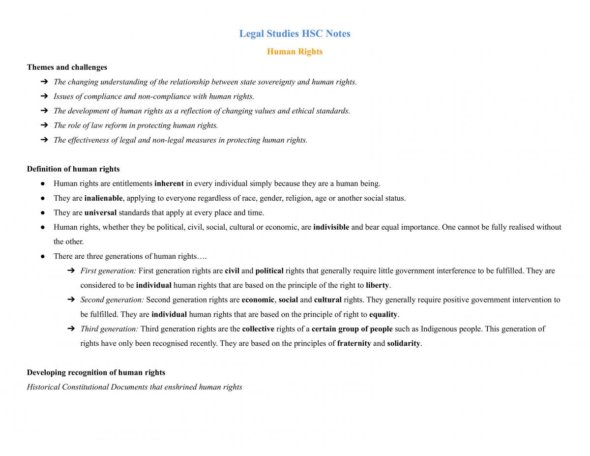 Legal Studies | Legal Studies - Year 12 HSC | Thinkswap