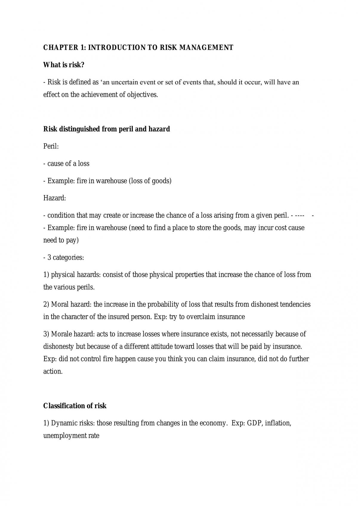 Risk management study notes | BBMF3073 - Risk Management - TAR UC ...