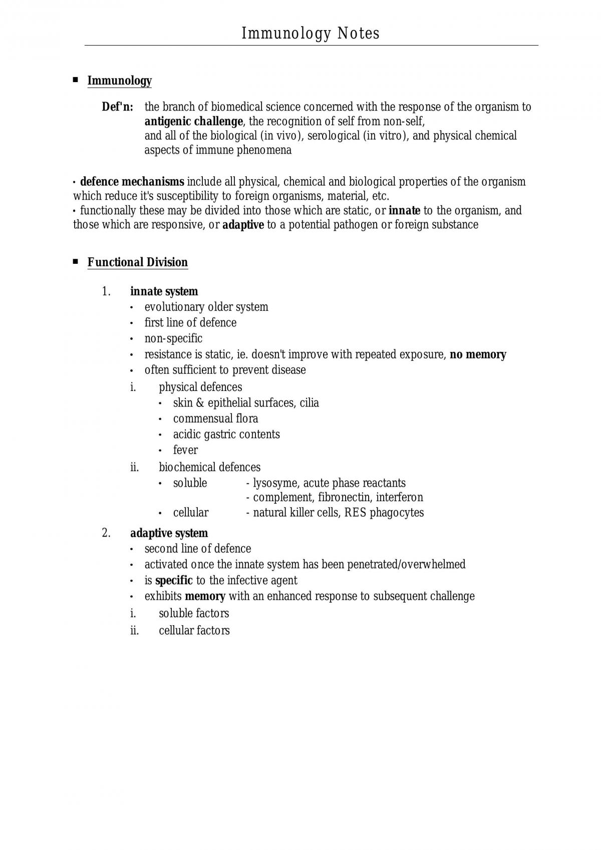Principles of Immunology Note | EB 3002 - Principles of Immunology ...