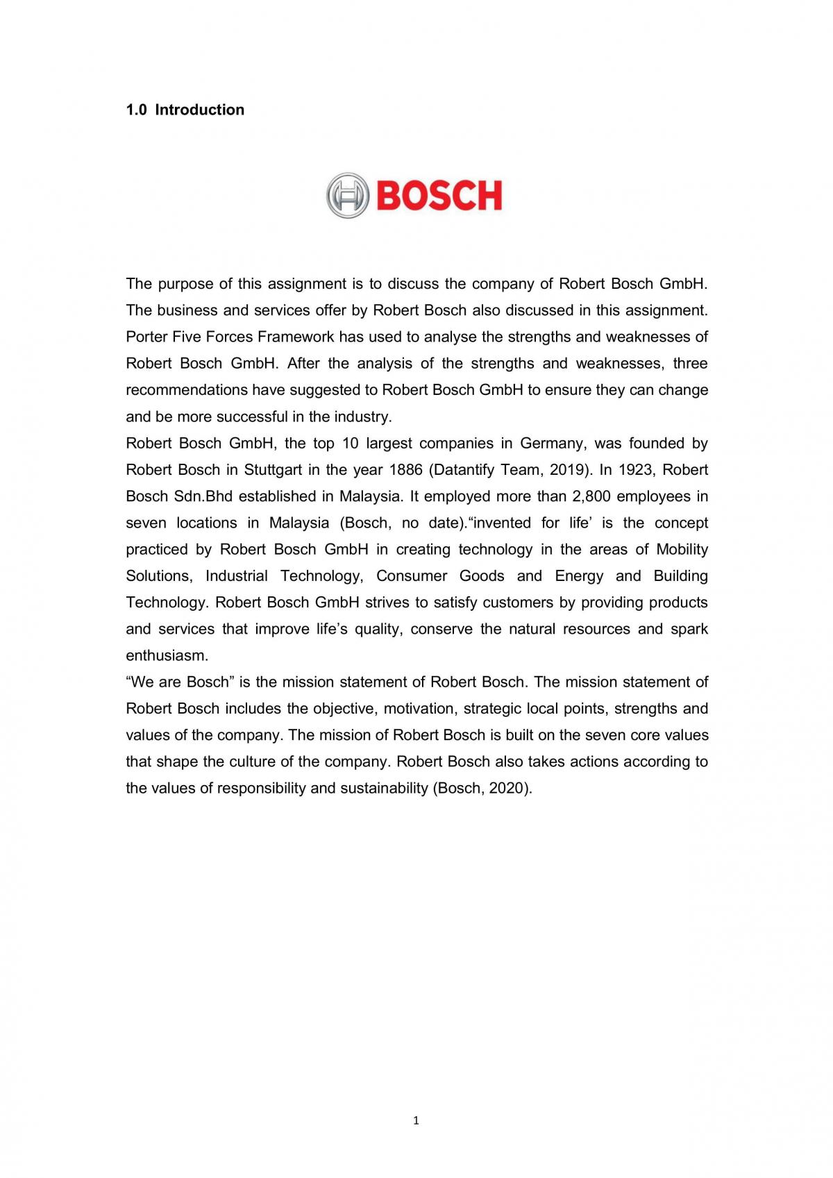 Five Forces Framework of Robert Bosch | BMG20503 - Global Strategic ...