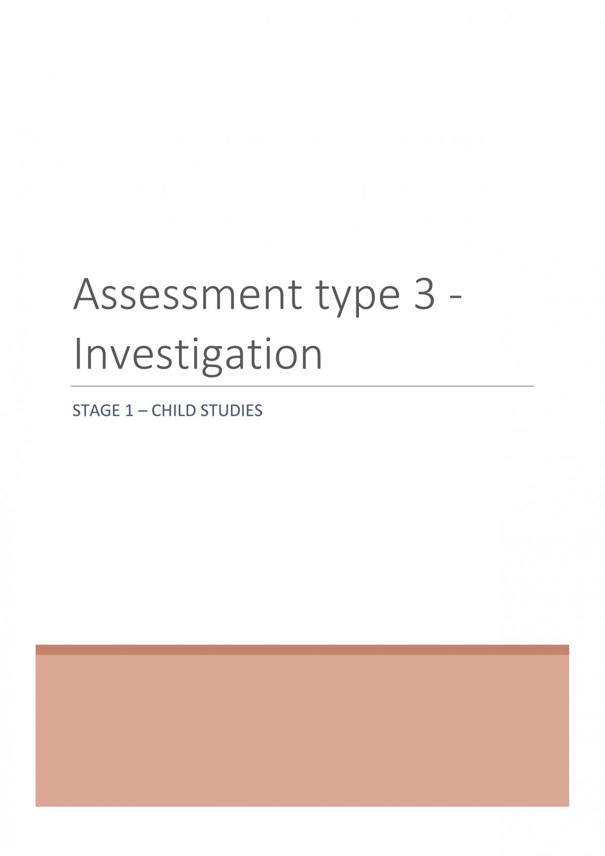 SACE stage 2 Child Studies Investigation | Child Studies - Year 11 SACE ...