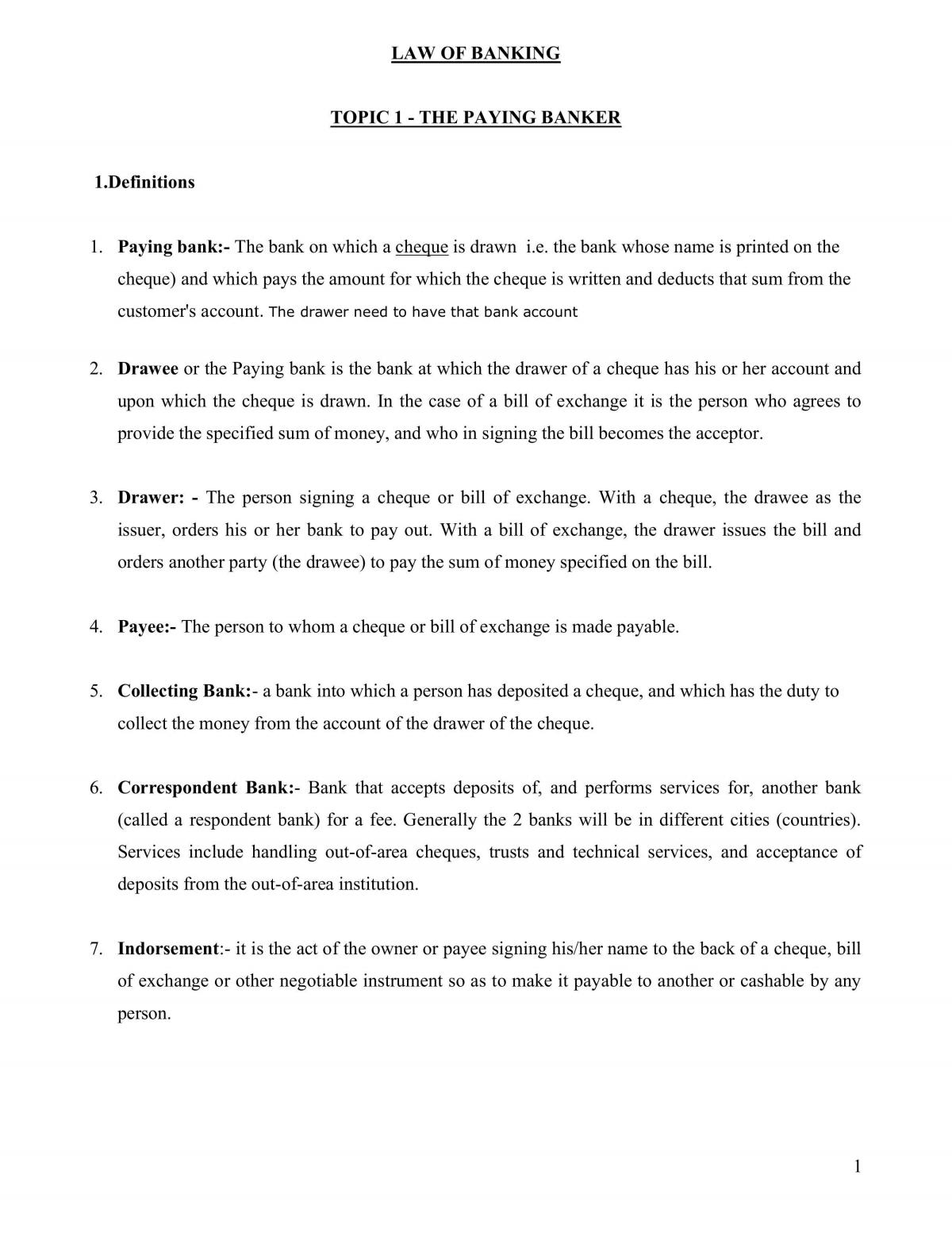 Law of Banking notes | LLB30101 - Law of Banking - UniSZA | Thinkswap