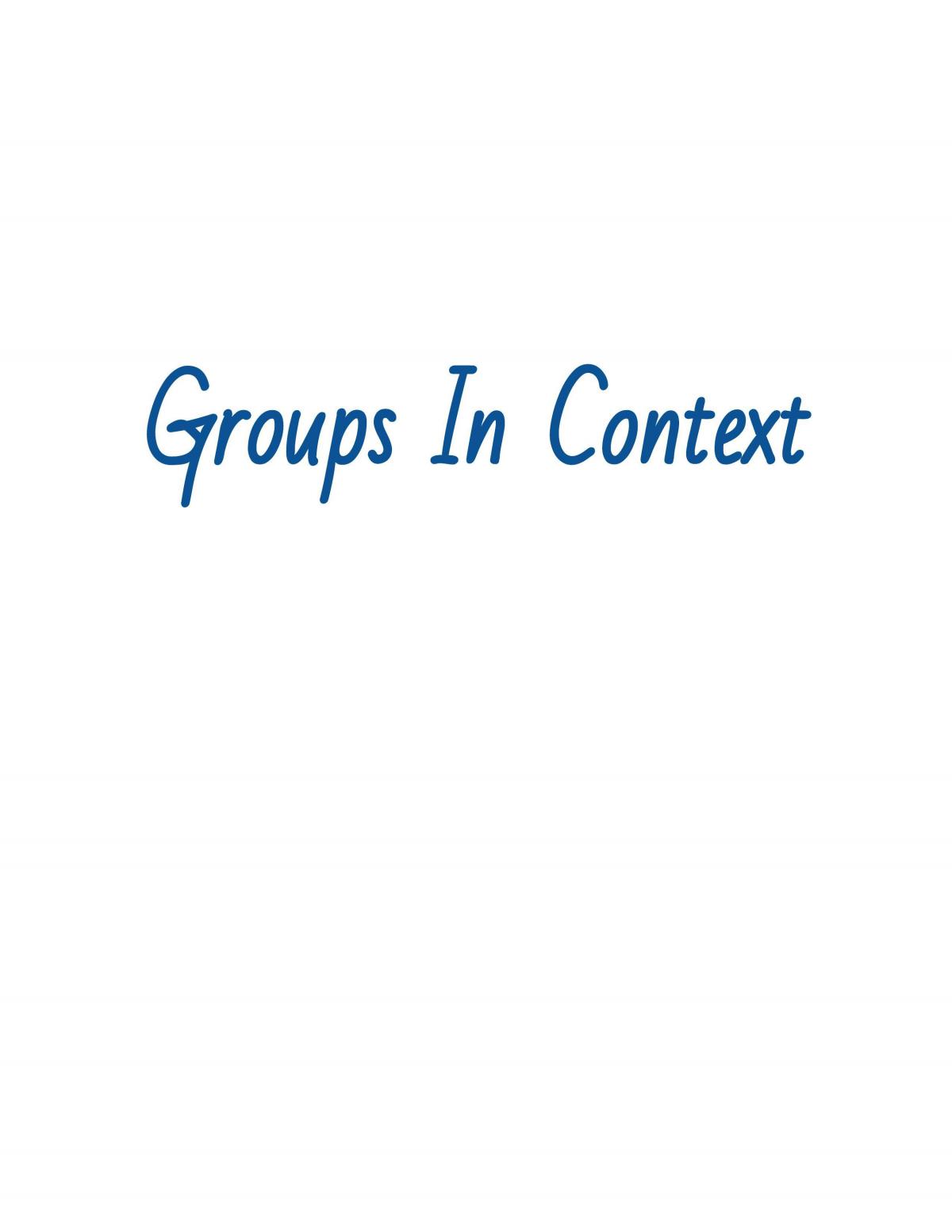 Groups in Context - Category A | Community and Family Studies - Year 12 ...