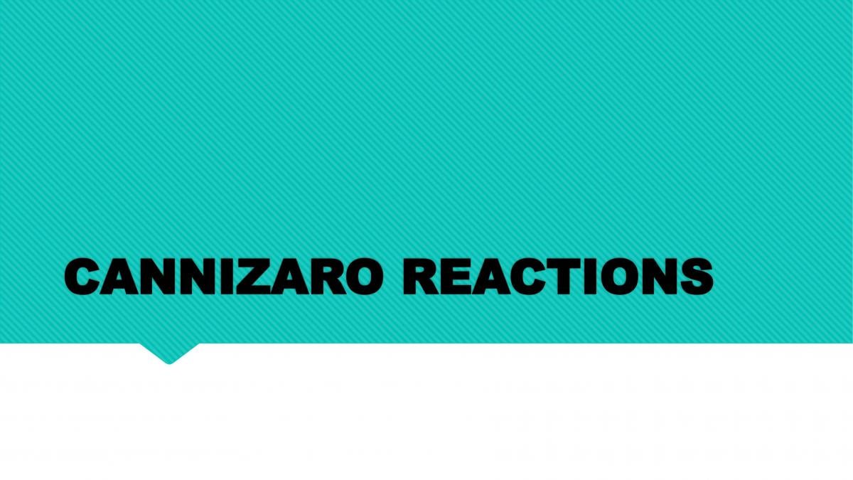 Cannizaro Reaction | PPCC6420302 - Pharmaceutical Chemistry II - AIMST ...