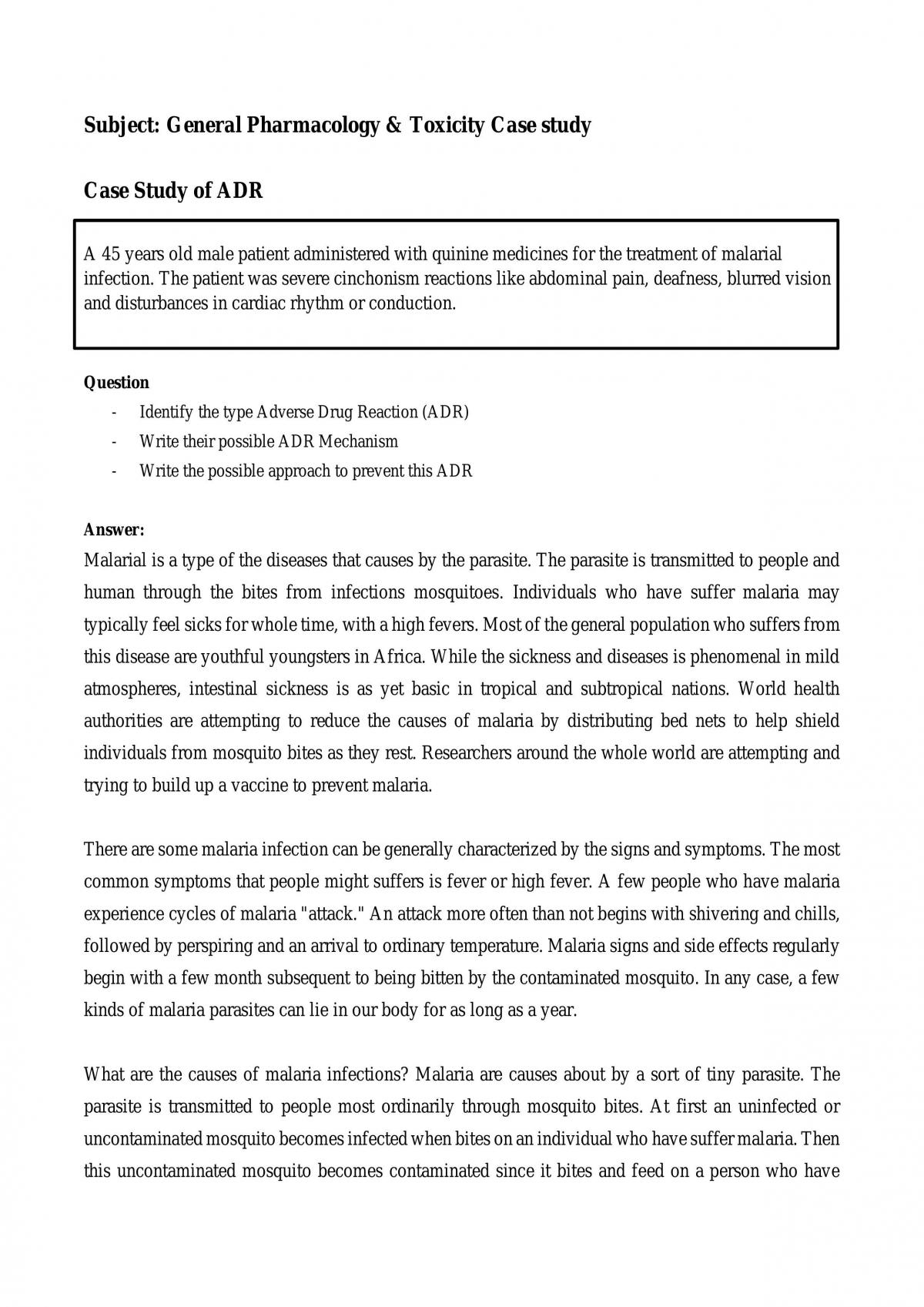 Case study on General Pharmacology and Toxicology | PPLC6420201 ...