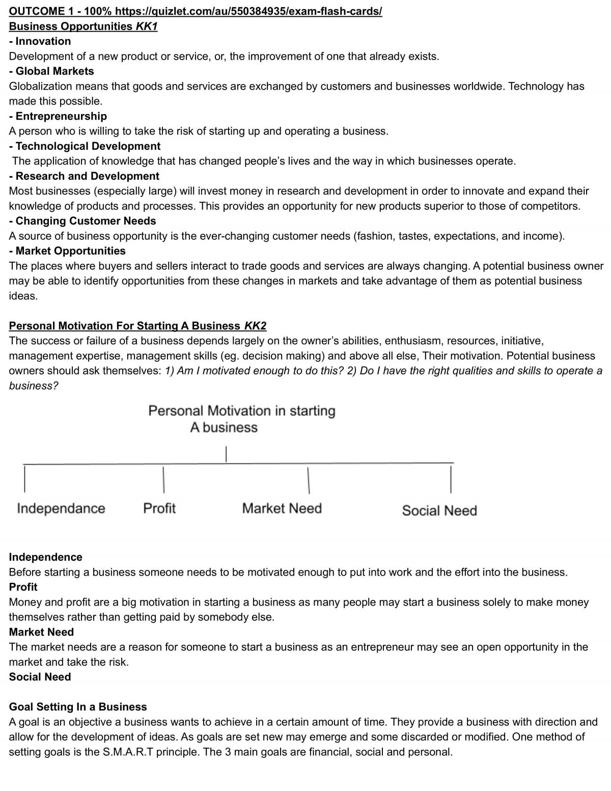 Business Management Units 1/2 | Business Management - Year 11 VCE ...