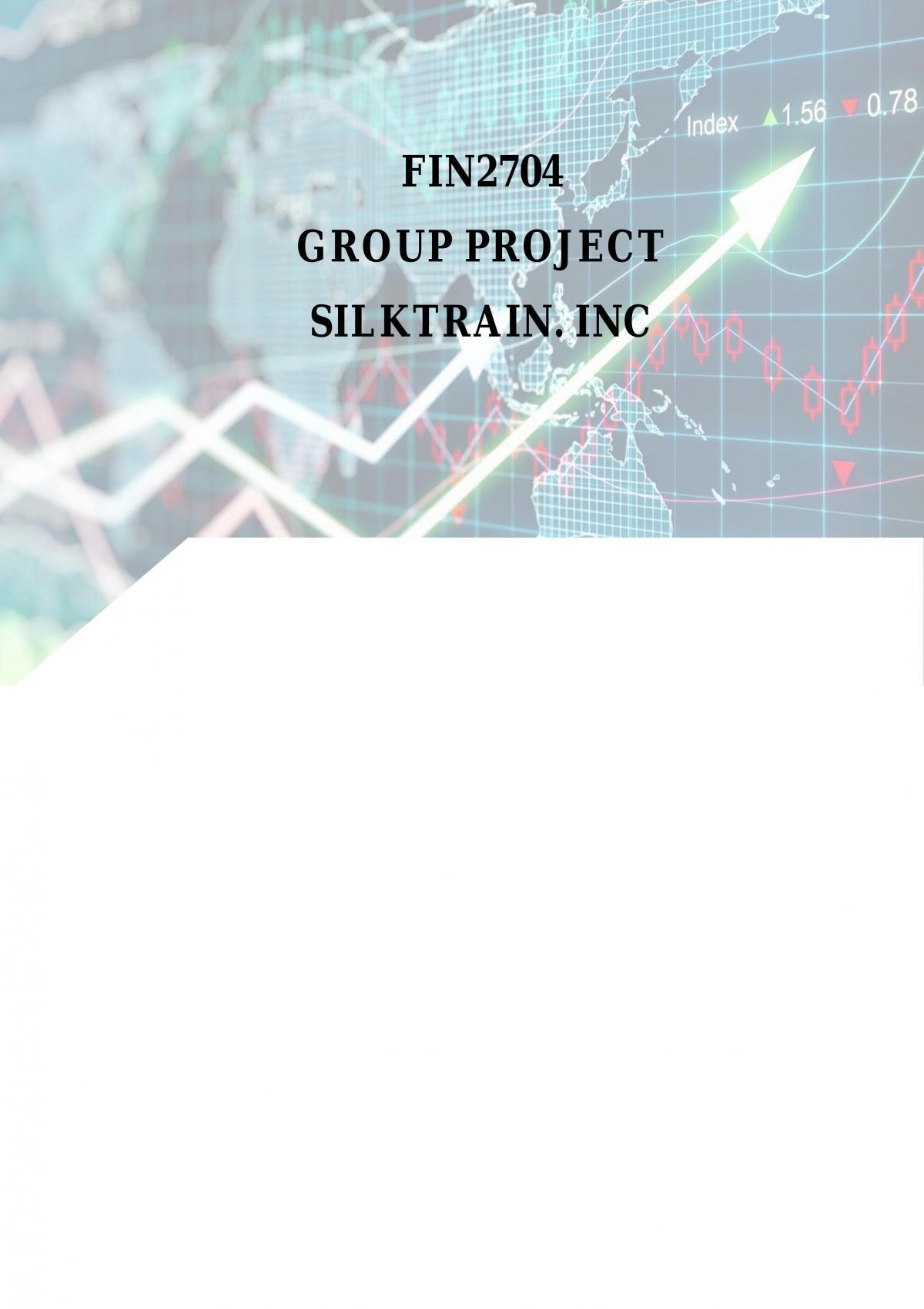 FIN2704 Group Project | FIN2704 - Finance - NUS | Thinkswap