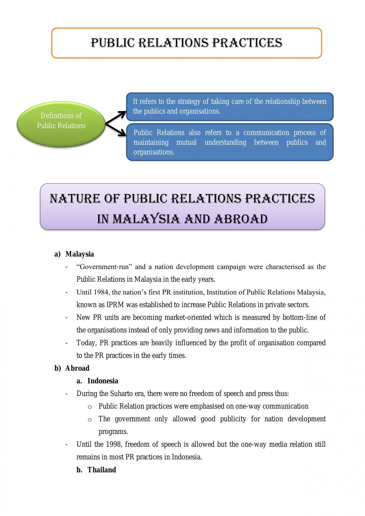 Public Relations Practices Notes | UAMP3094 - Public Relations ...