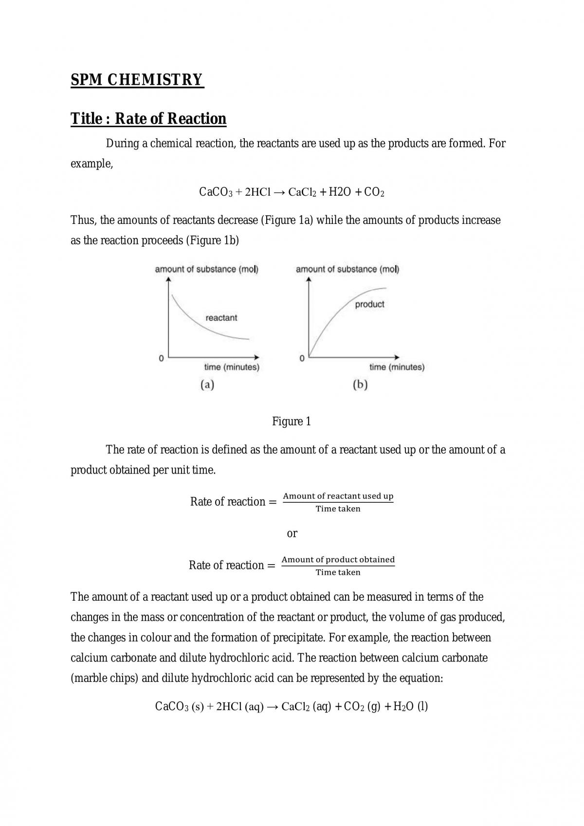 Rate of Reaction | Chemistry - Form 5 SPM | Thinkswap