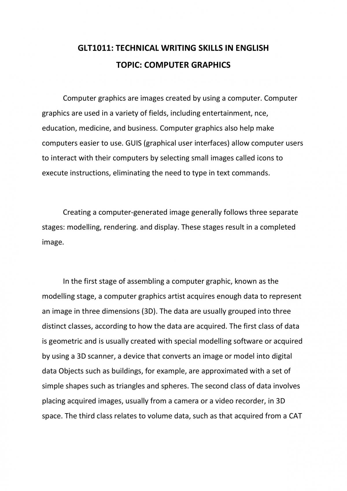 Computer Graphics | GLT1011 - Technical Writing Skills in English - UM ...