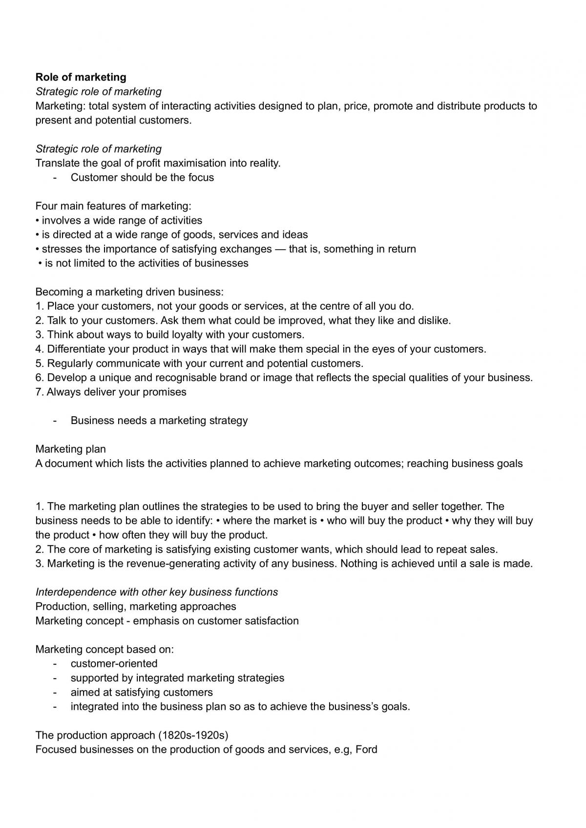 Business Studies: Full Marketing Notes | Business Studies - Year 12 HSC ...