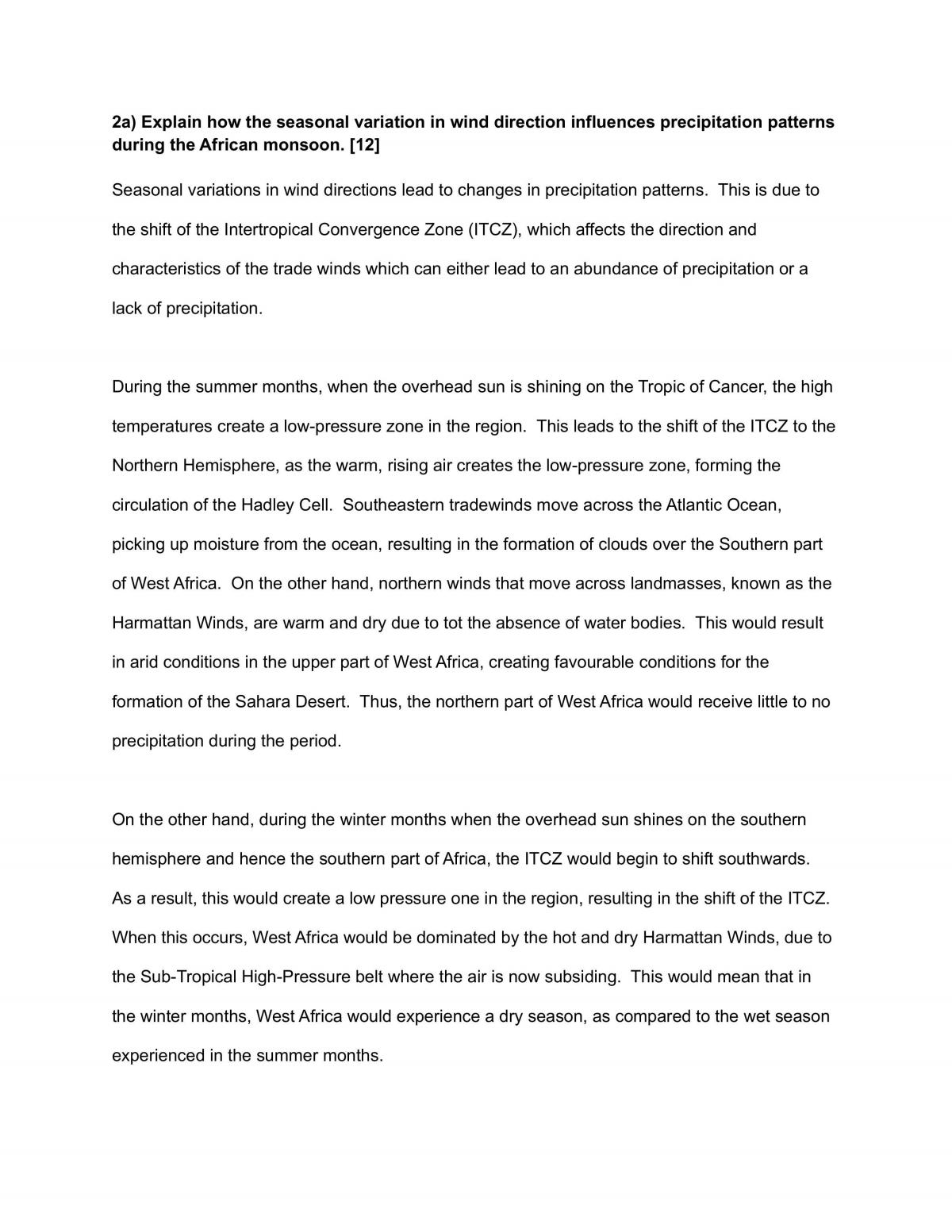 Geography Theme 1 Essay | Geography H2 - GCE A Level | Thinkswap